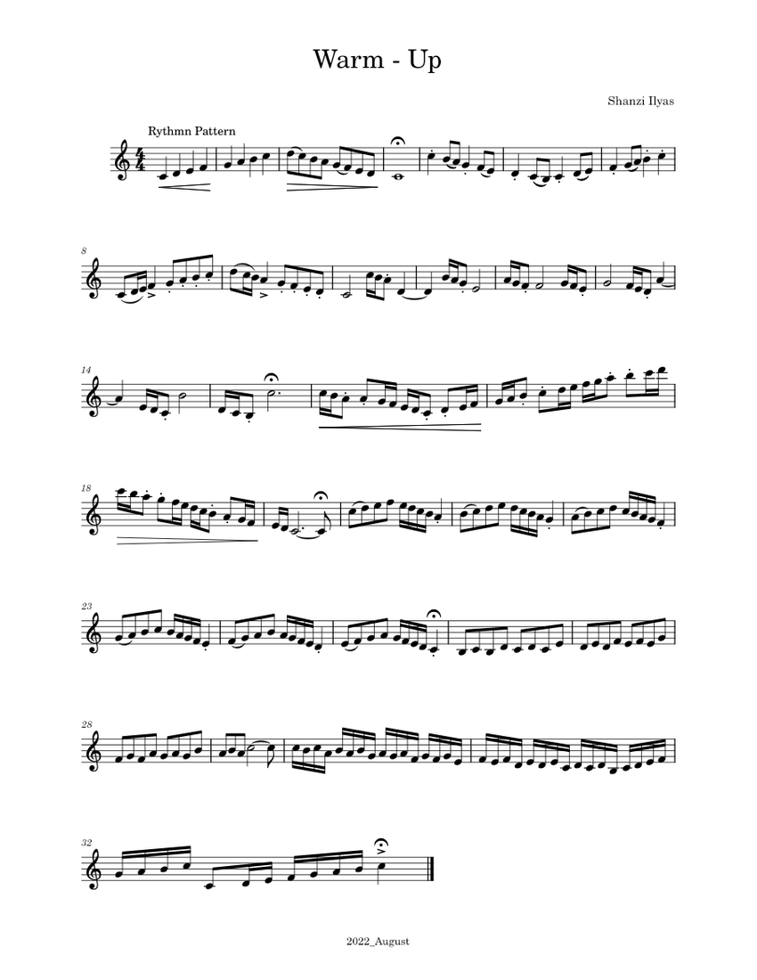 Warm-up Shanzi Iluas Sheet music for Clarinet in b-flat (Solo ...
