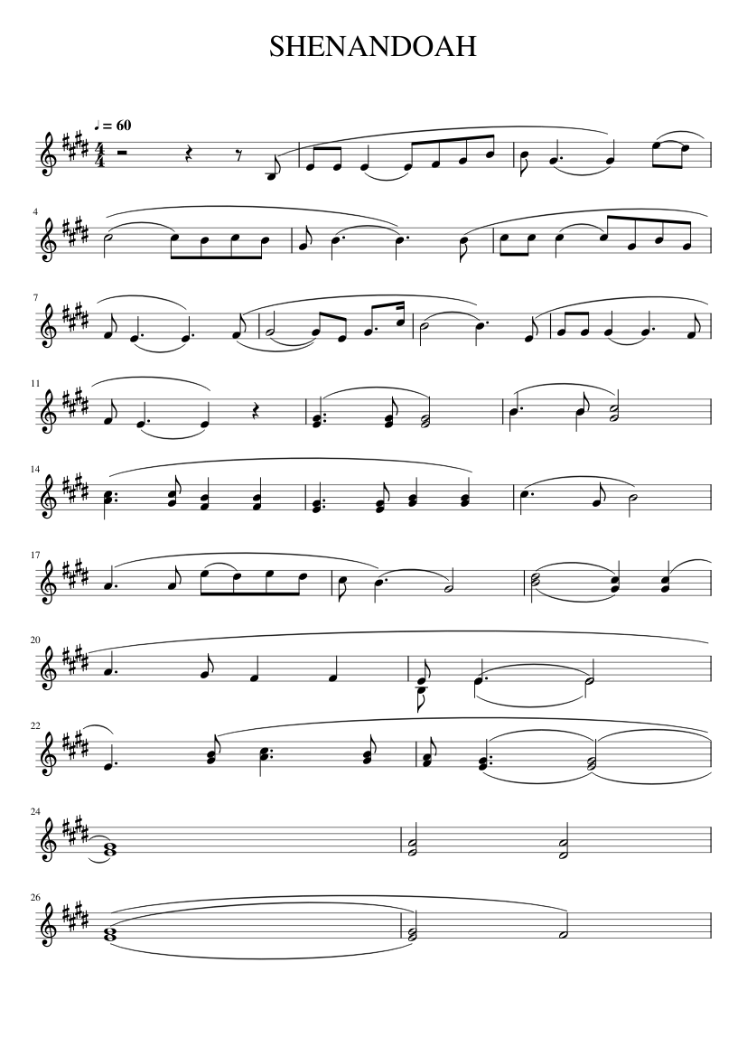 SHENANDOAH Sheet music for Piano (Solo) Easy | Musescore.com