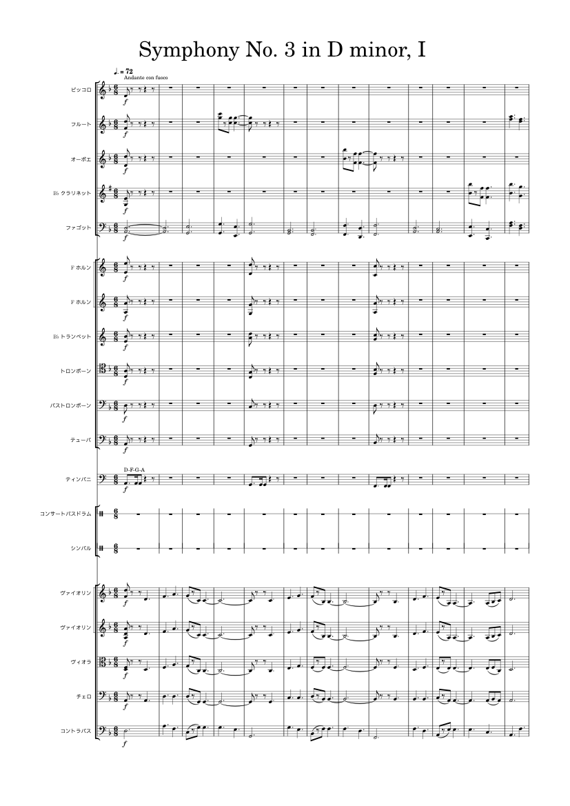 Symphony No. 3 in D minor, op. 3, first movement (for Orchestra) – T ...