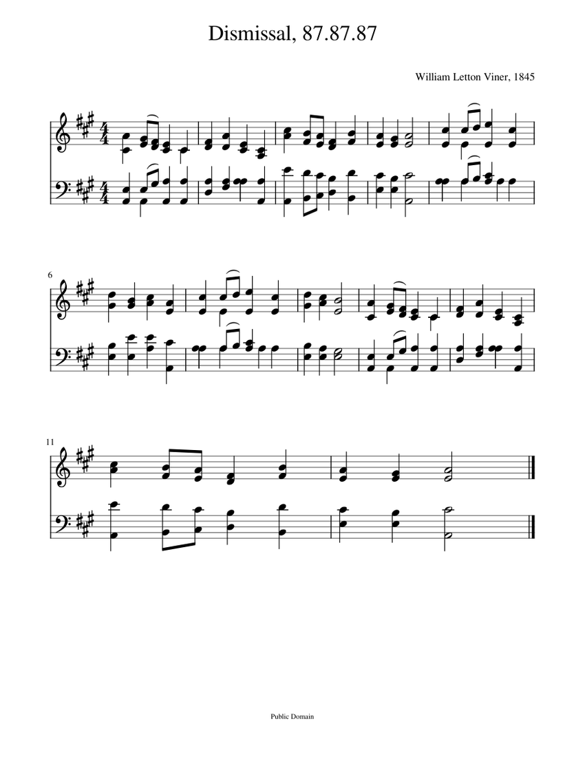 DISMISSAL (Viner) - William Litton Viner Sheet music for Piano (Piano ...