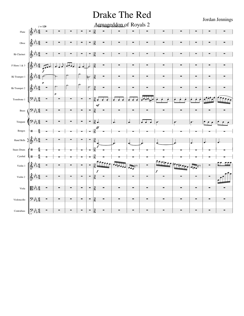Drake The Red Sheet music for Trombone, Flute, Oboe, Clarinet in b-flat ...