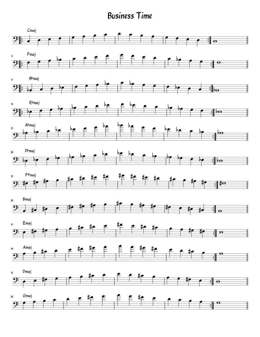 Major Scales (Bass Clef) Sheet music for Cornet (Solo) | Musescore.com