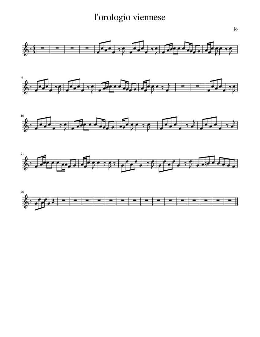 L orologio viennese Sheet music for Flute (Solo) | Musescore.com