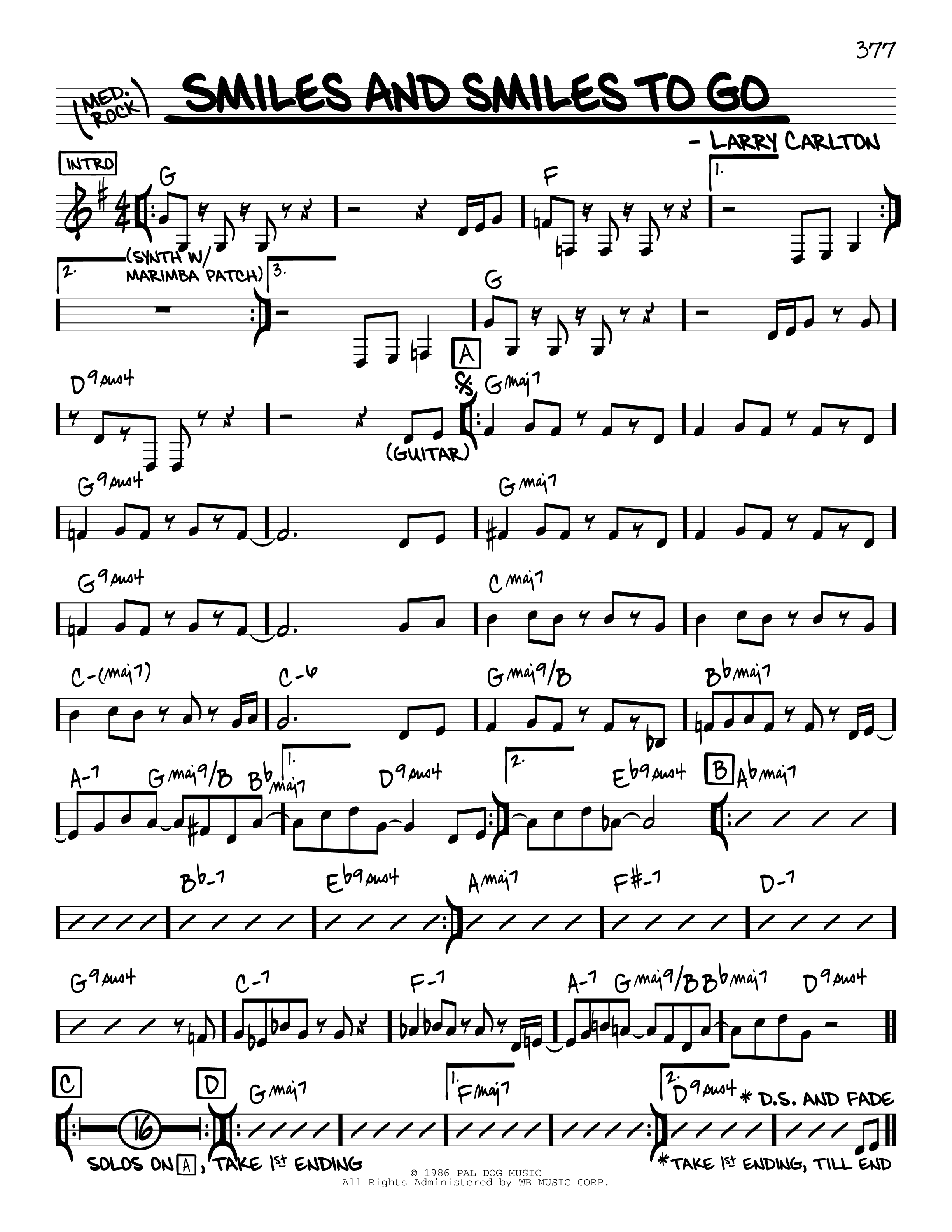 Play Official version of Smiles and smiles to go Sheet Music by Larry ...