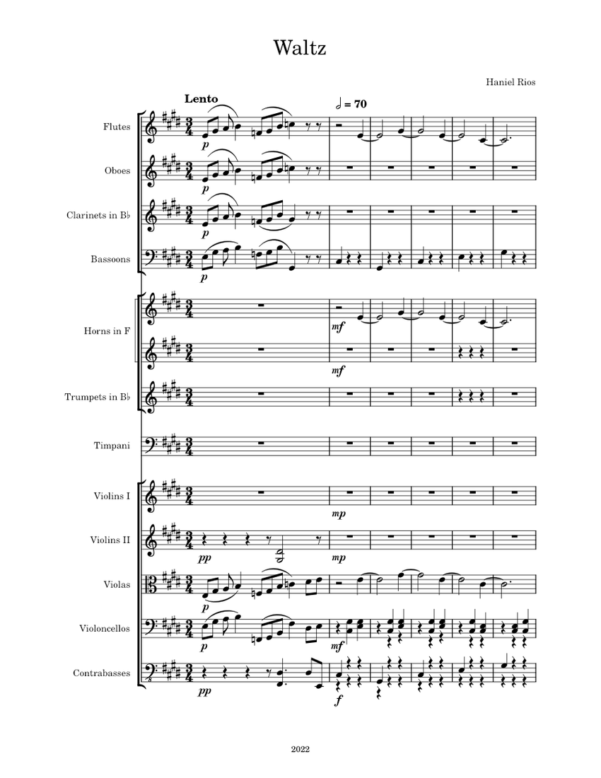Waltz No. 1 C# minor - Haniel Ríos Sheet music for Flute, Oboe ...