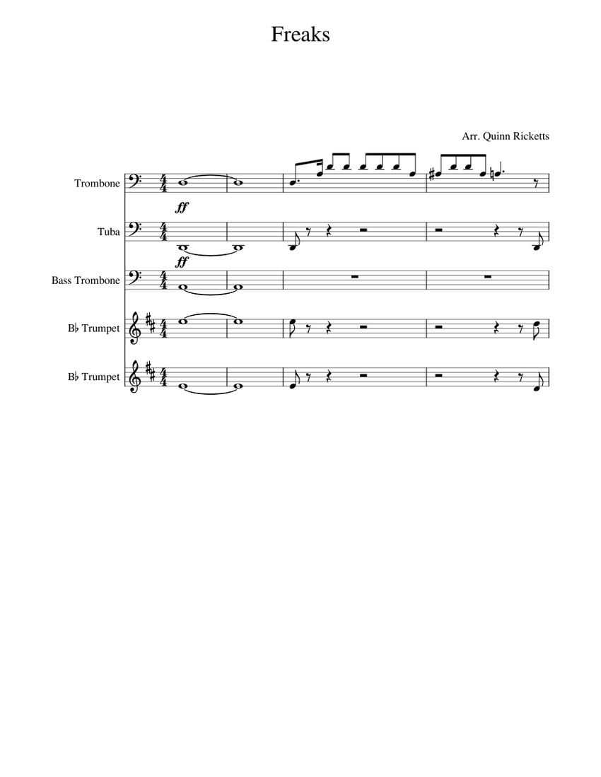 Freaks Campo Pep Band Sheet music for Trombone, Tuba, Trumpet other ...