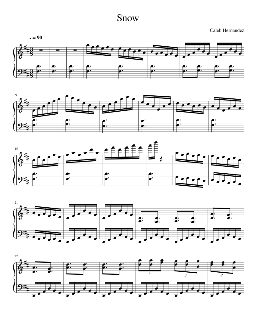 Snow Sheet music for Piano (Solo) | Musescore.com