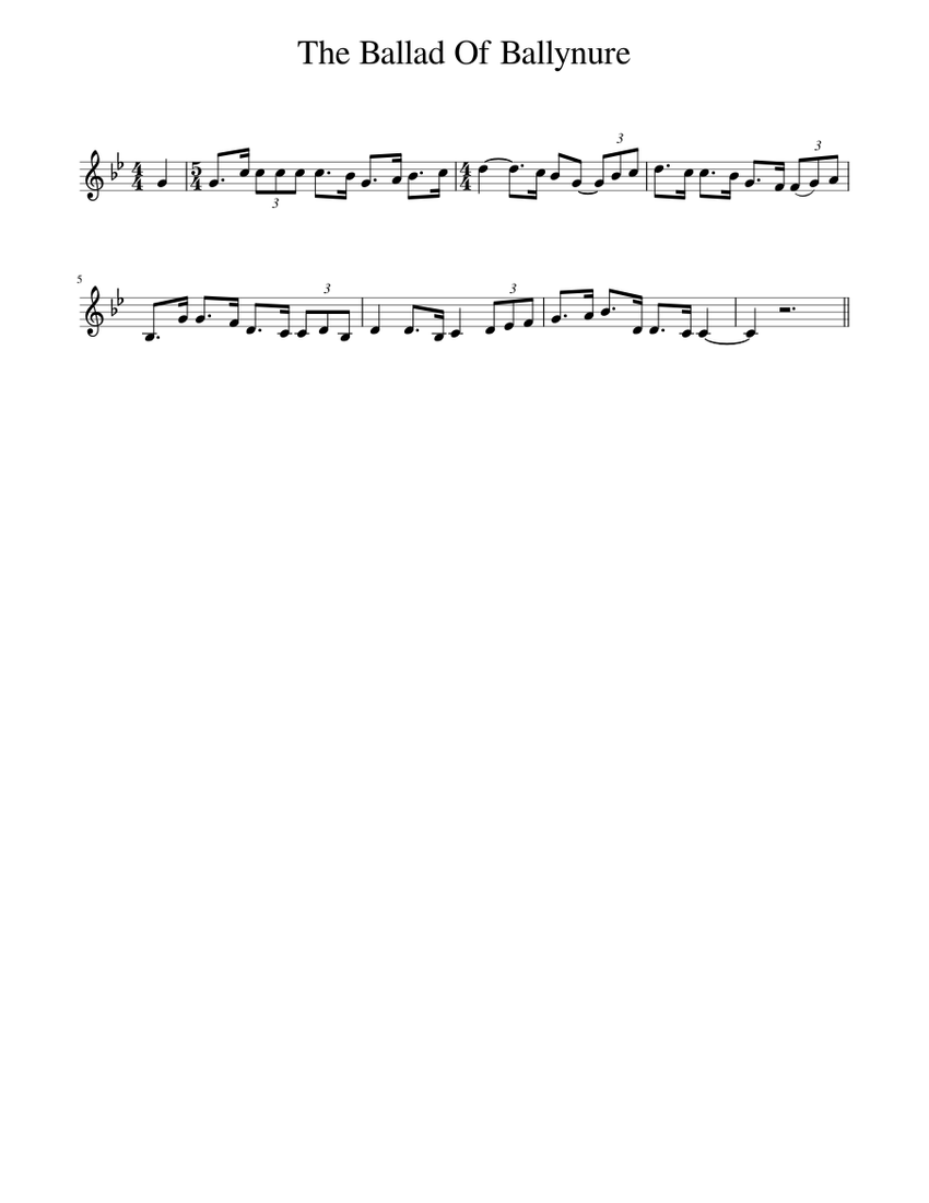 The Ballad Of Ballynure Sheet music for Piano (Solo) | Musescore.com