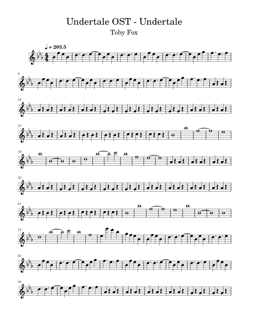 Undertale OST - Undertale Sheet music for Flute (Solo) | Musescore.com