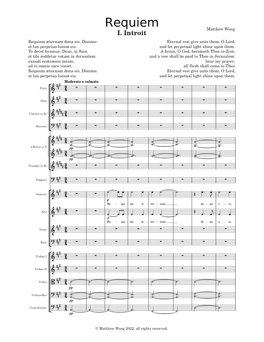 Requiem: Introit & Kyrie OLD VERSION Sheet music for Soprano, Alto ...