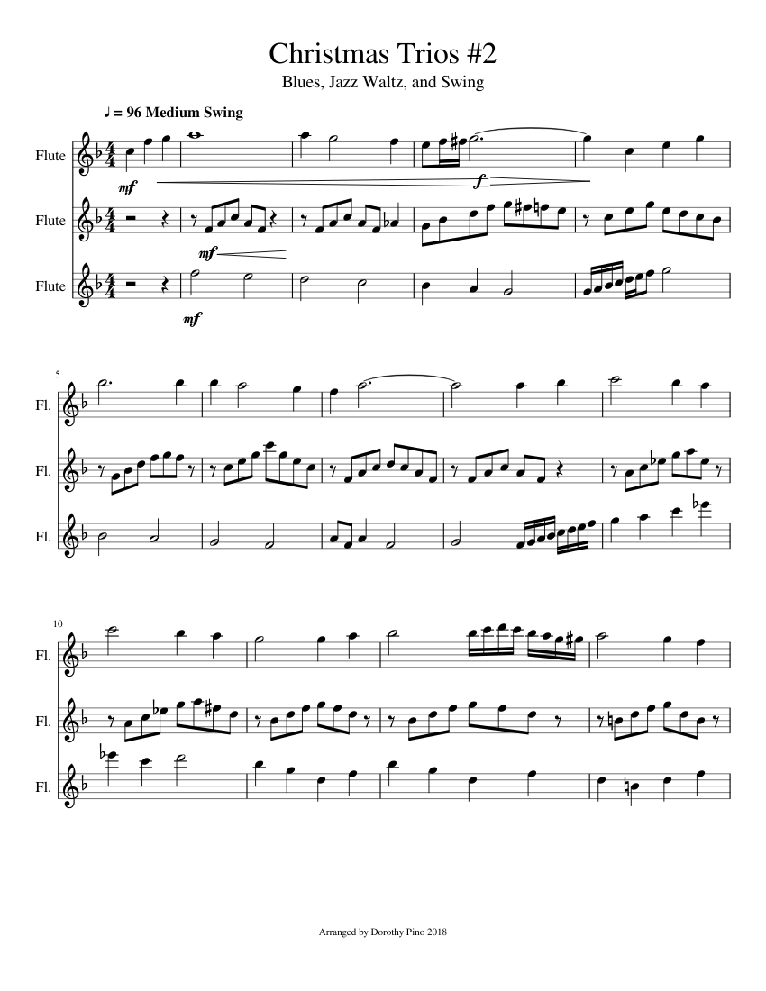 Christmas Trios #2 Sheet music for Flute (Mixed Trio) | Musescore.com