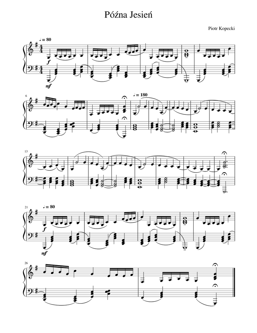 g8 Sheet music for Piano (Solo) Easy | Musescore.com