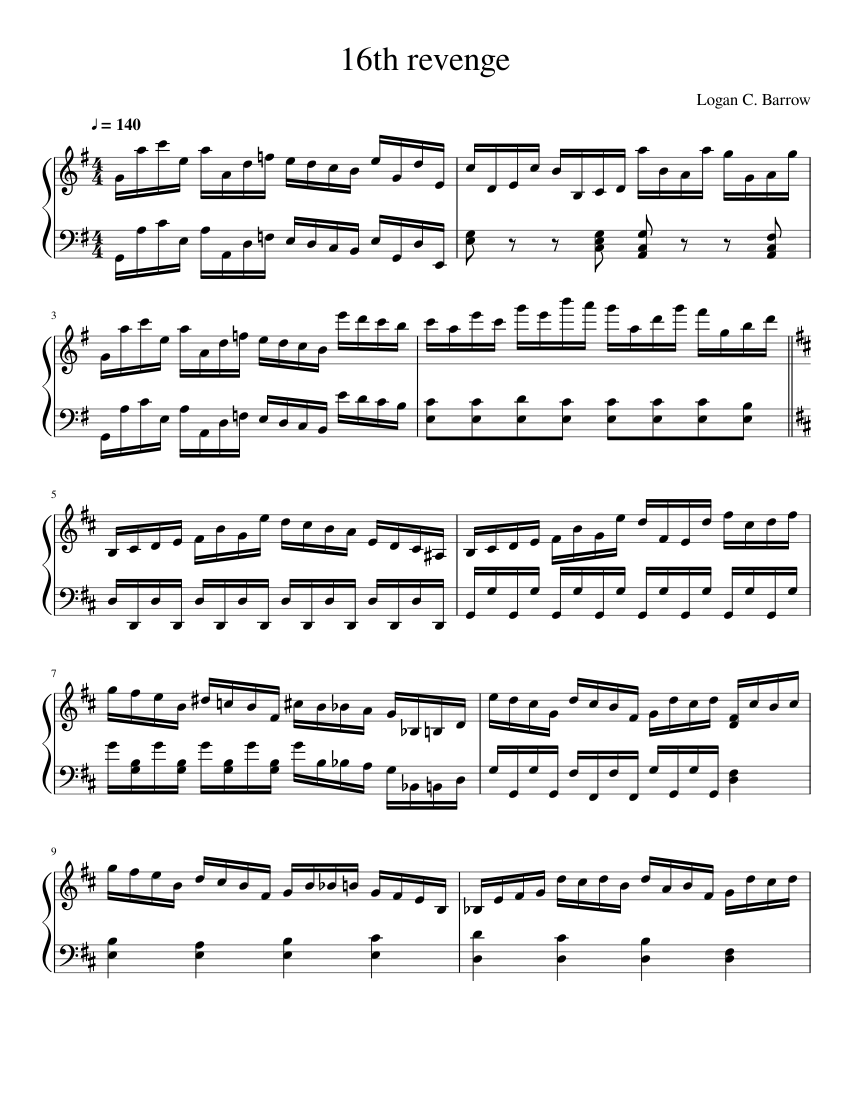 16th revenge Sheet music for Piano (Solo) | Musescore.com