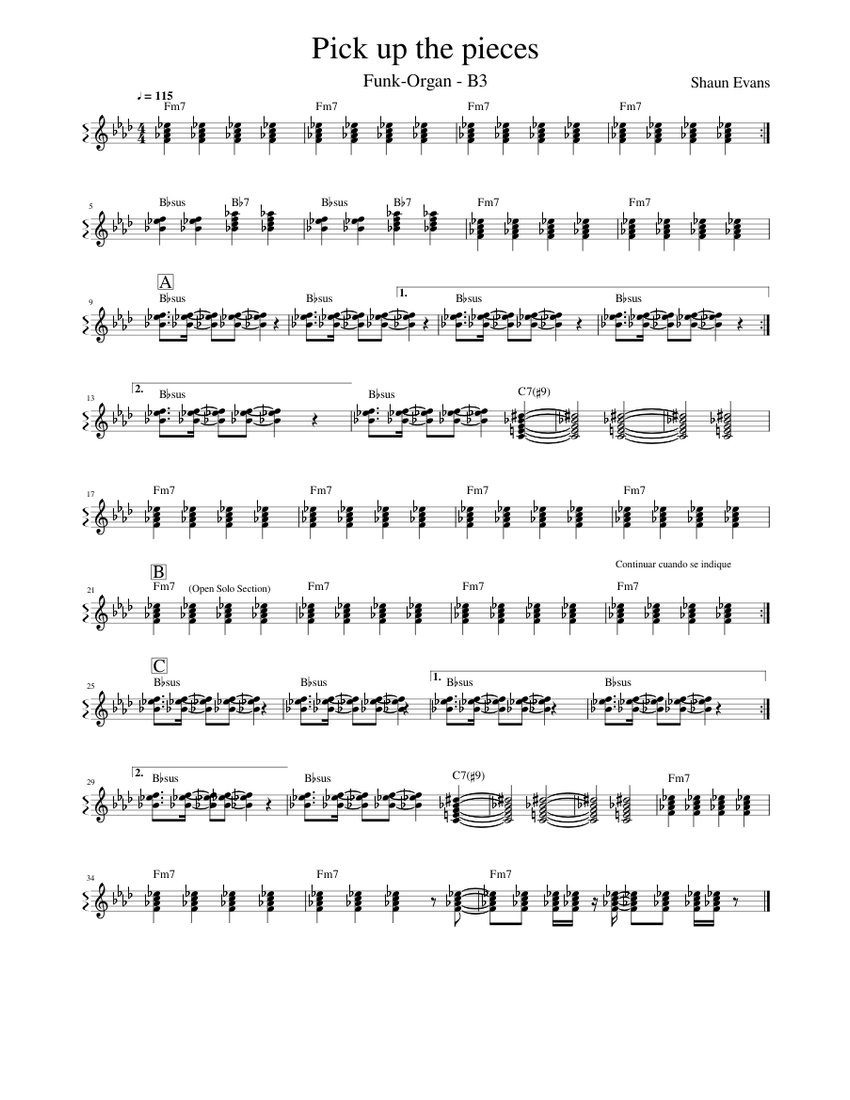 Pick up the pieces Sheet music for Piano (Solo) | Musescore.com