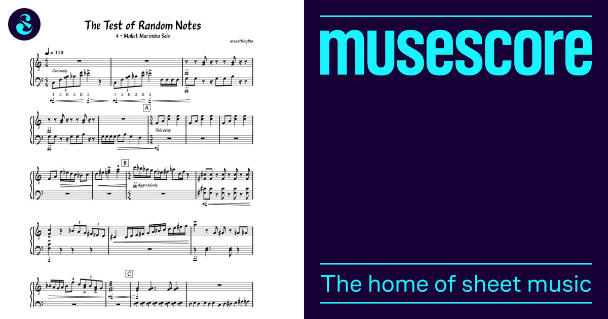 The Test of Random Notes Sheet music for Marimba (Solo) | Musescore.com