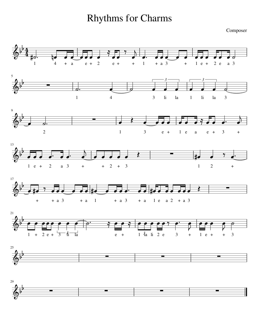 Rhythms for Charms Sheet music for Piano (Solo) Easy | Musescore.com