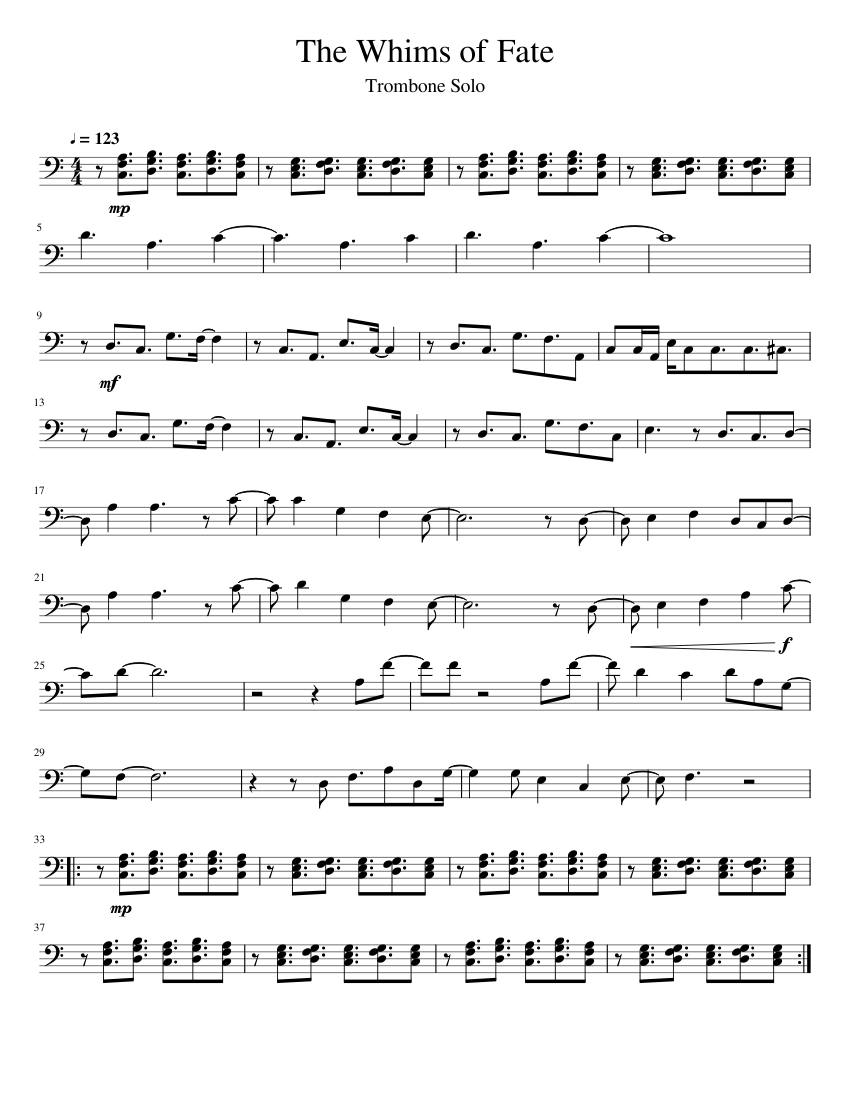 Persona 5: The Whims of Fate - Trombone Solo Sheet music for Trombone ...