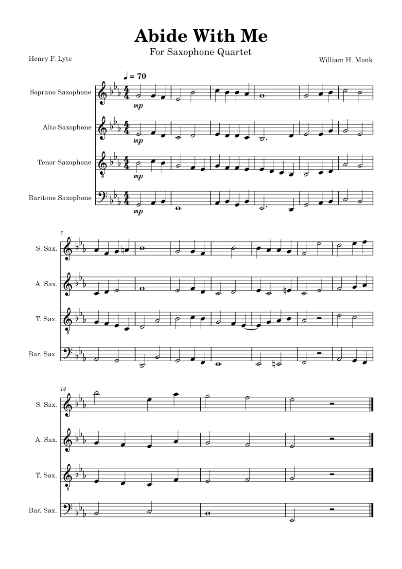 Abide With Me – Henry F. Lyte Sheet music for Saxophone alto, Saxophone ...