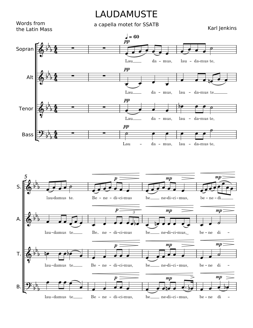 Laudamus Te - Karl Jenkins Sheet music for Soprano, Alto, Vocals ...