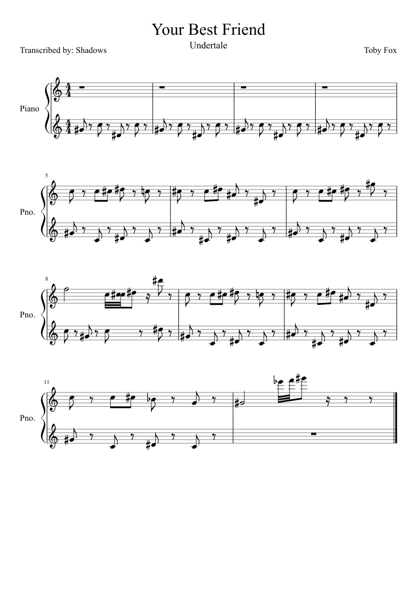 Your Best Friend Sheet music for Piano (Solo) | Musescore.com