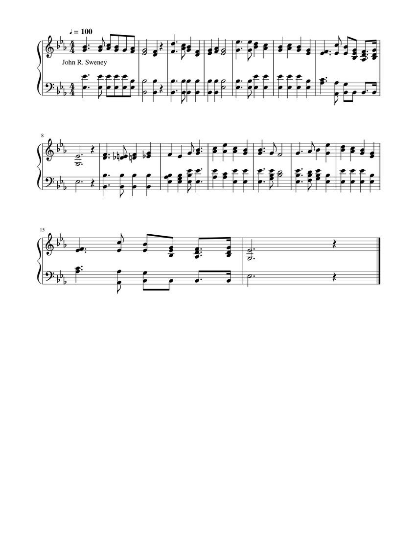 Grander than the billowy ocean - Jno. R. Sweney Sheet music for Piano ...