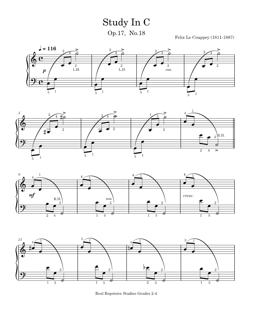 Study In C Sheet music for Piano (Solo) Easy | Musescore.com