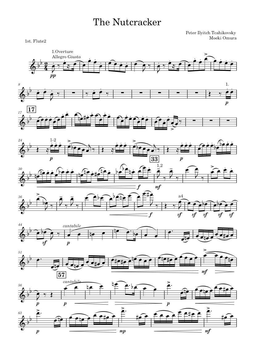The Nutcracker Sheet Music for Flute (Solo) | MuseScore.com