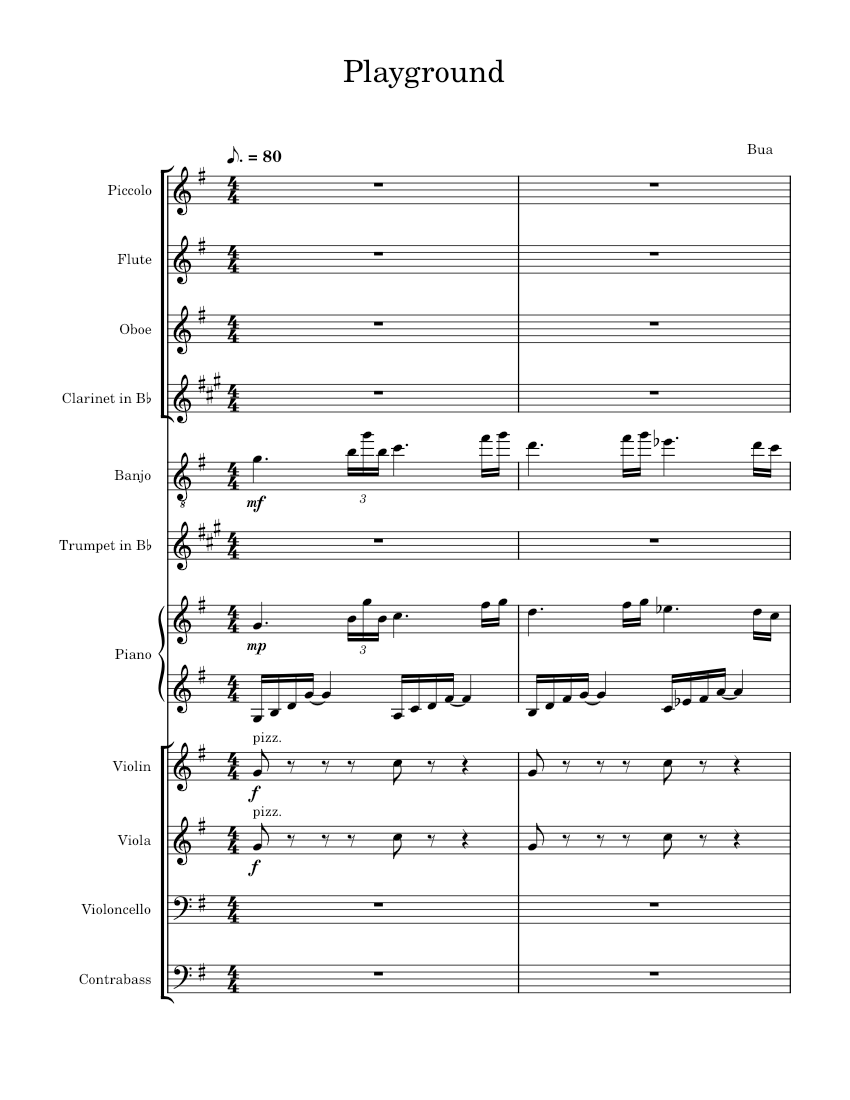 Playground Sheet music for Piano, Flute, Oboe, Violin & more ...