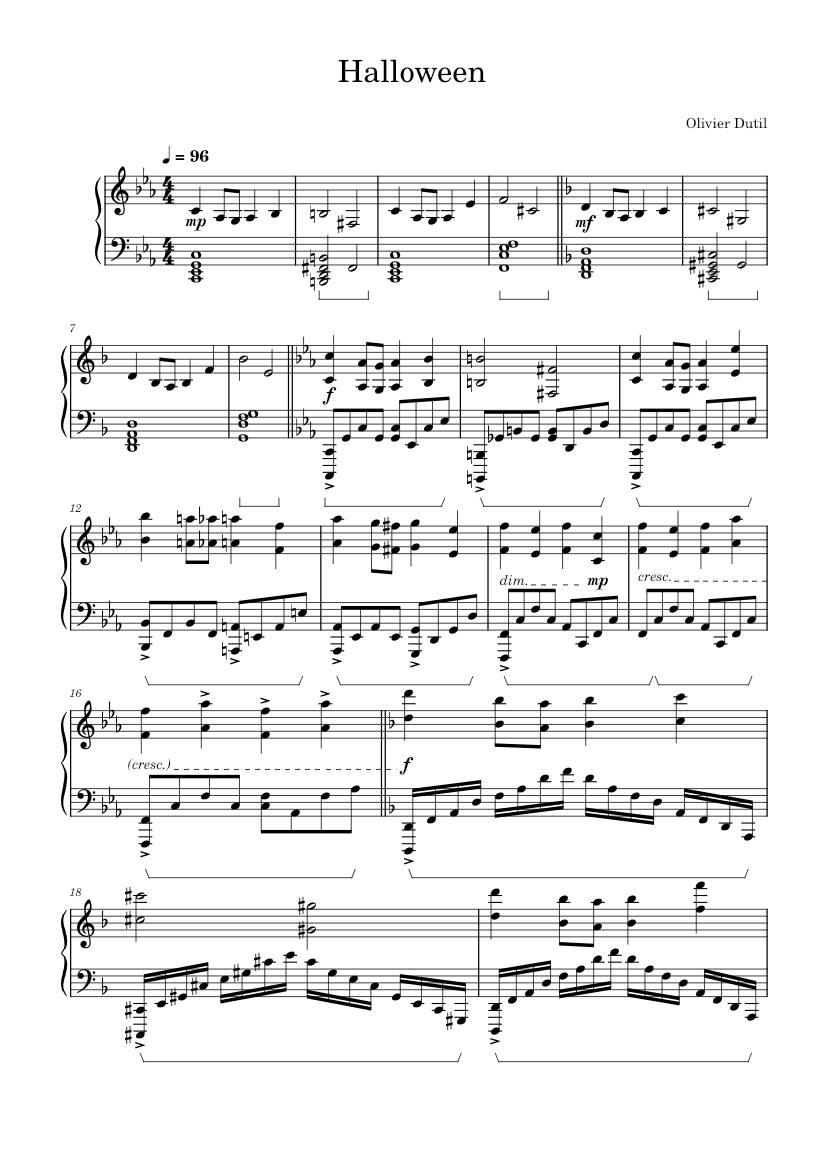 Halloween Sheet music for Piano (Solo) | Musescore.com