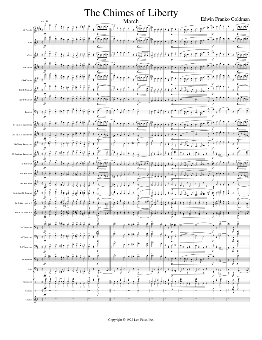 The Chimes of Liberty Sheet music for Trombone, Cornet, Euphonium, Tuba ...