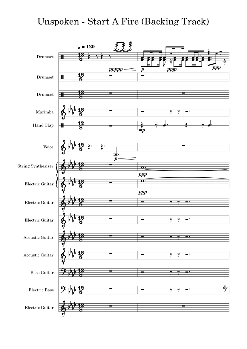 Start A Fire – Unspoken (Backing Track) Sheet music for Vocals, Guitar ...