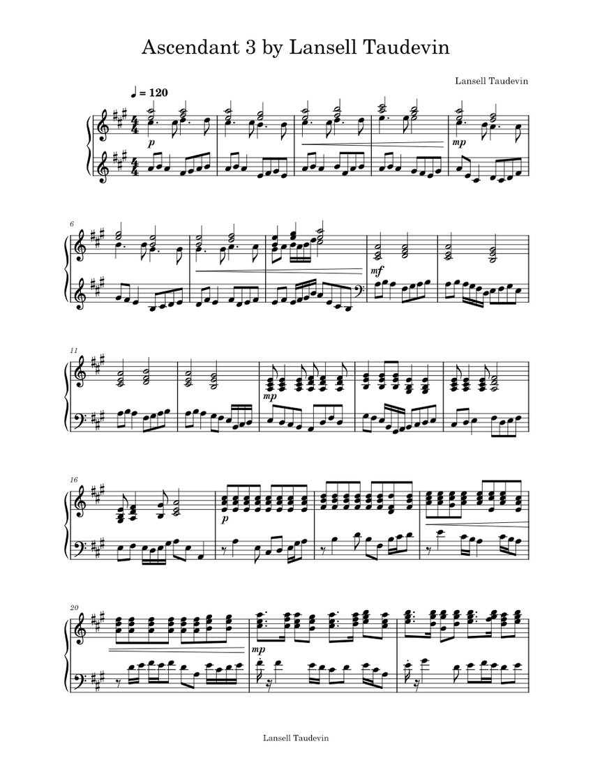 Ascendant_3_by_Lansell_Taudevin Sheet music for Piano (Solo ...