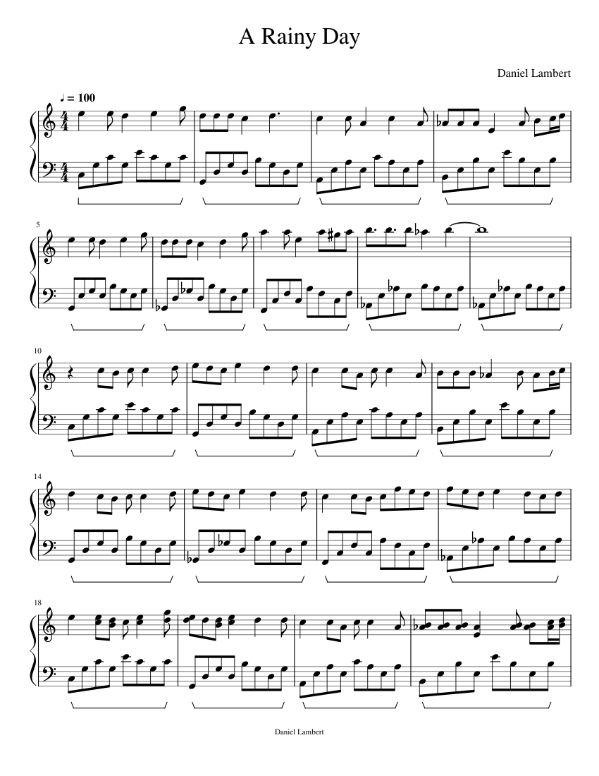 A Rainy Day Sheet music for Piano (Solo) Easy | Musescore.com