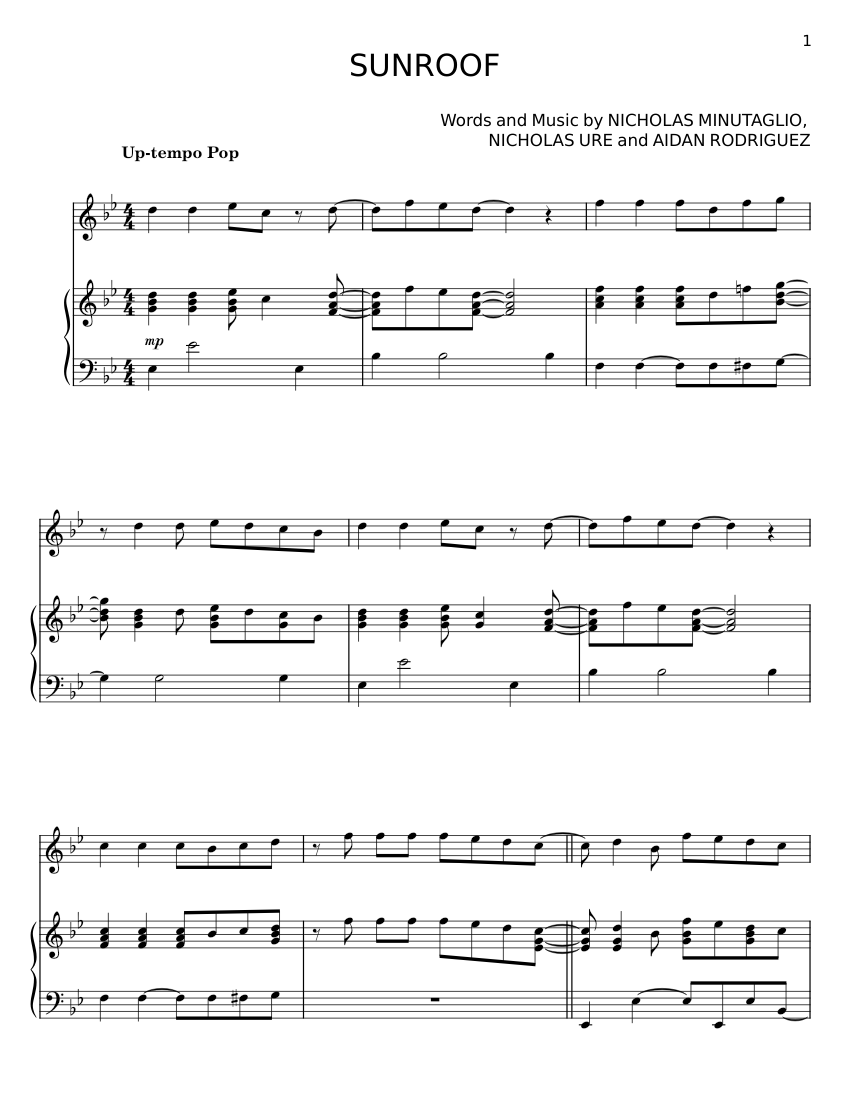 Sunroof - Nicky Youre Sheet music for Piano (Piano Duo) | Musescore.com