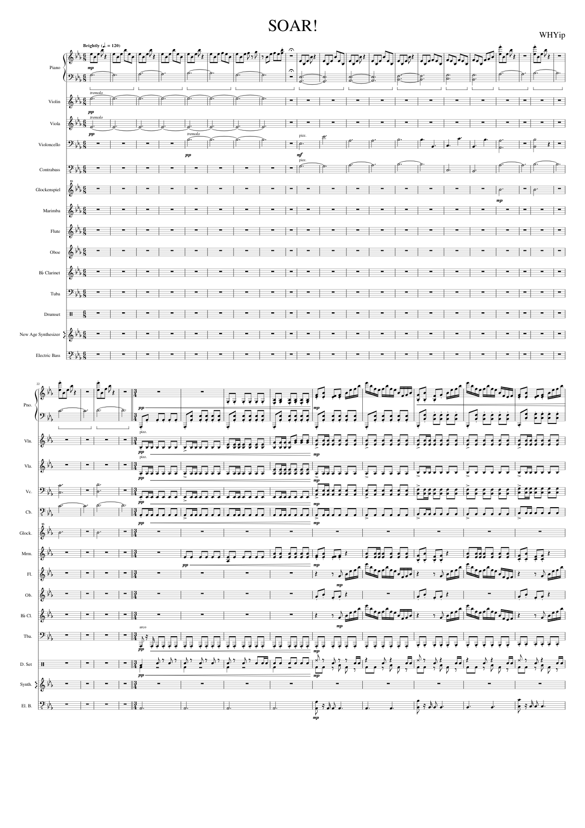 SOAR! (Ensemble) Sheet music for Piano, Tuba, Flute, Oboe & more ...