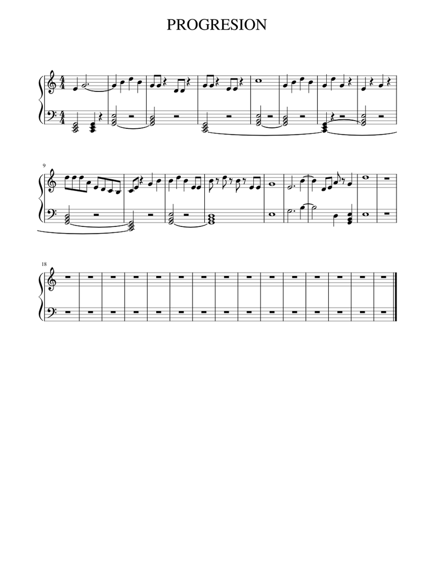 1.EJERCICIO PROGRESION ARMONICA Sheet music for Piano (Solo) Easy ...
