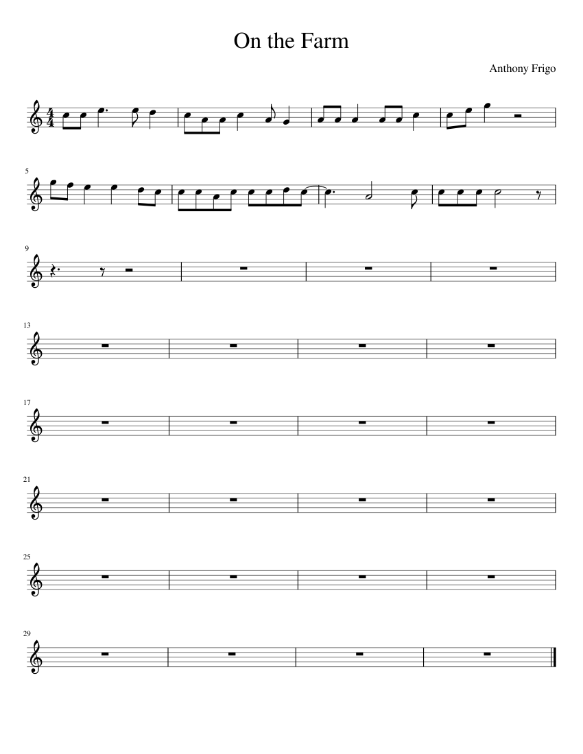 On the Farm - piano tutorial