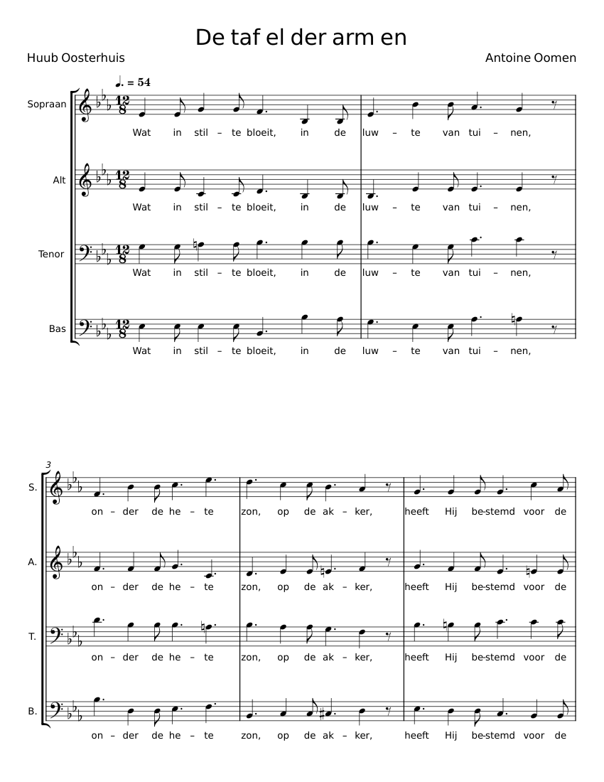 De tafel der armen - Antoine Oomen Sheet music for Synthesizer (Mixed ...