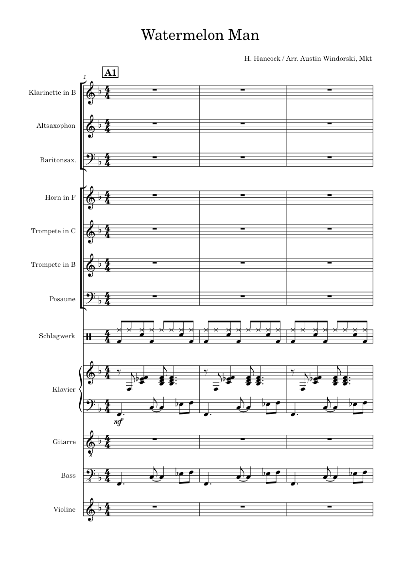 Watermelon man – Herbie Hancock Watermelon Man Sheet music for Piano ...