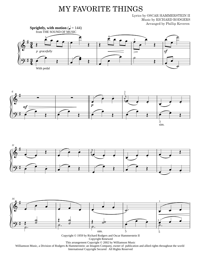 Play Official version of My Favorite Things (from The Sound of Music ...