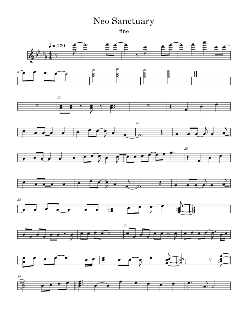 neo sanctuary - fine (enstars) Sheet Music for Flute (Solo) | MuseScore.com