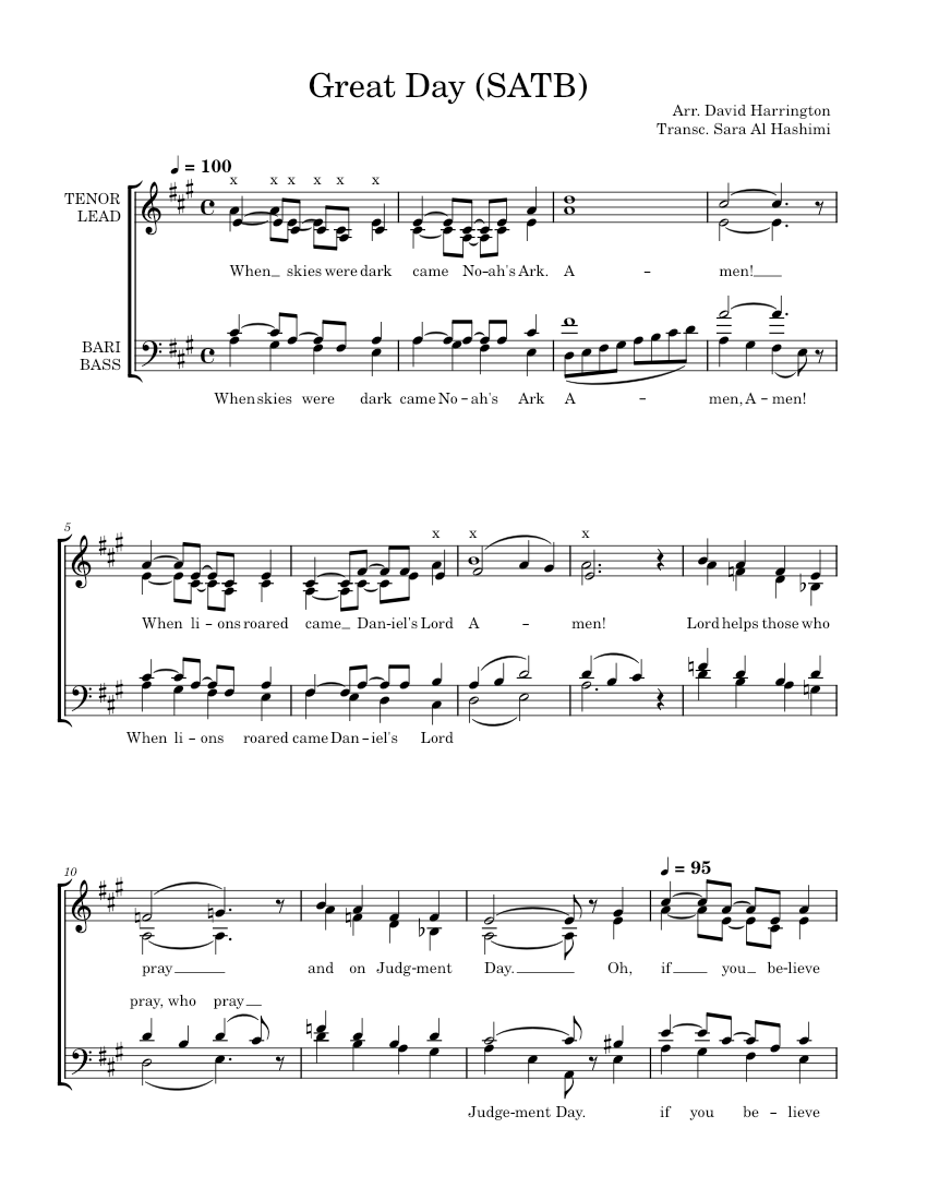 Great Day (SATB) Sheet music for Trumpet other (SATB) | Musescore.com