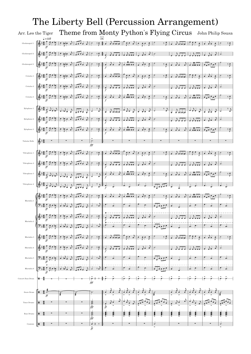 Arrangement: The Liberty Bell – John Philip Sousa Sheet music for ...