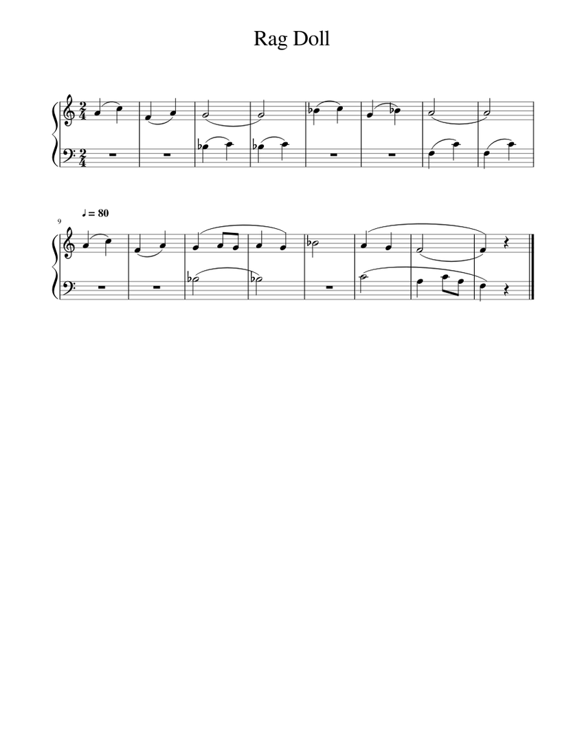 Rag Doll Sheet music for Piano (Solo) | Musescore.com