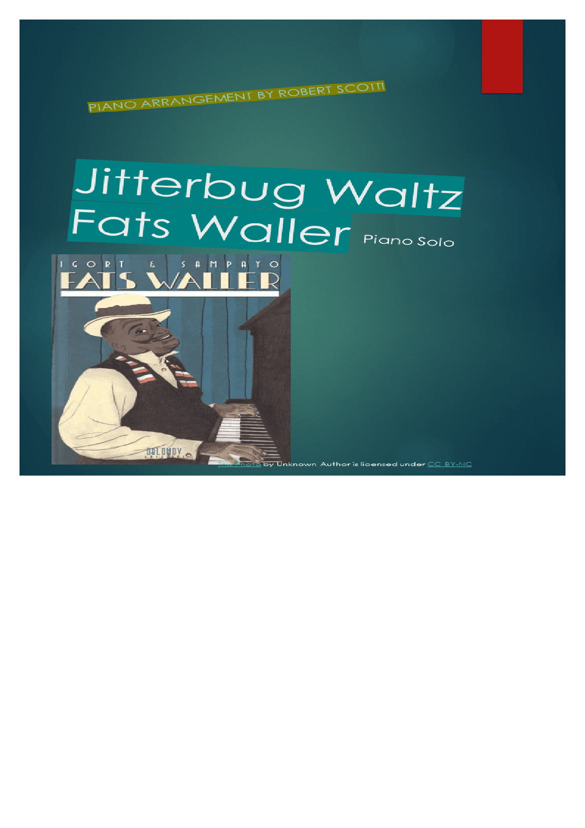 Jitterbug Waltz-Fats Waller Sheet music for Piano (Solo) | Musescore.com