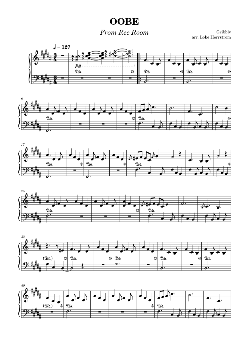 OOBE – Gribbly Rec Room OST - OOBE - Piano Sheet music for Piano (Solo ...