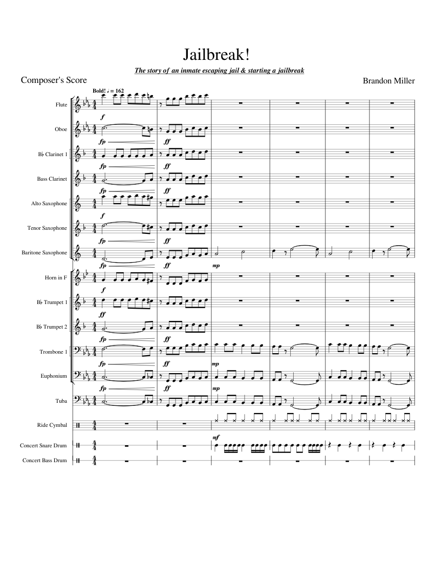 Jailbreak! - For Advanced/Symphonic Bands Sheet music for Trombone ...