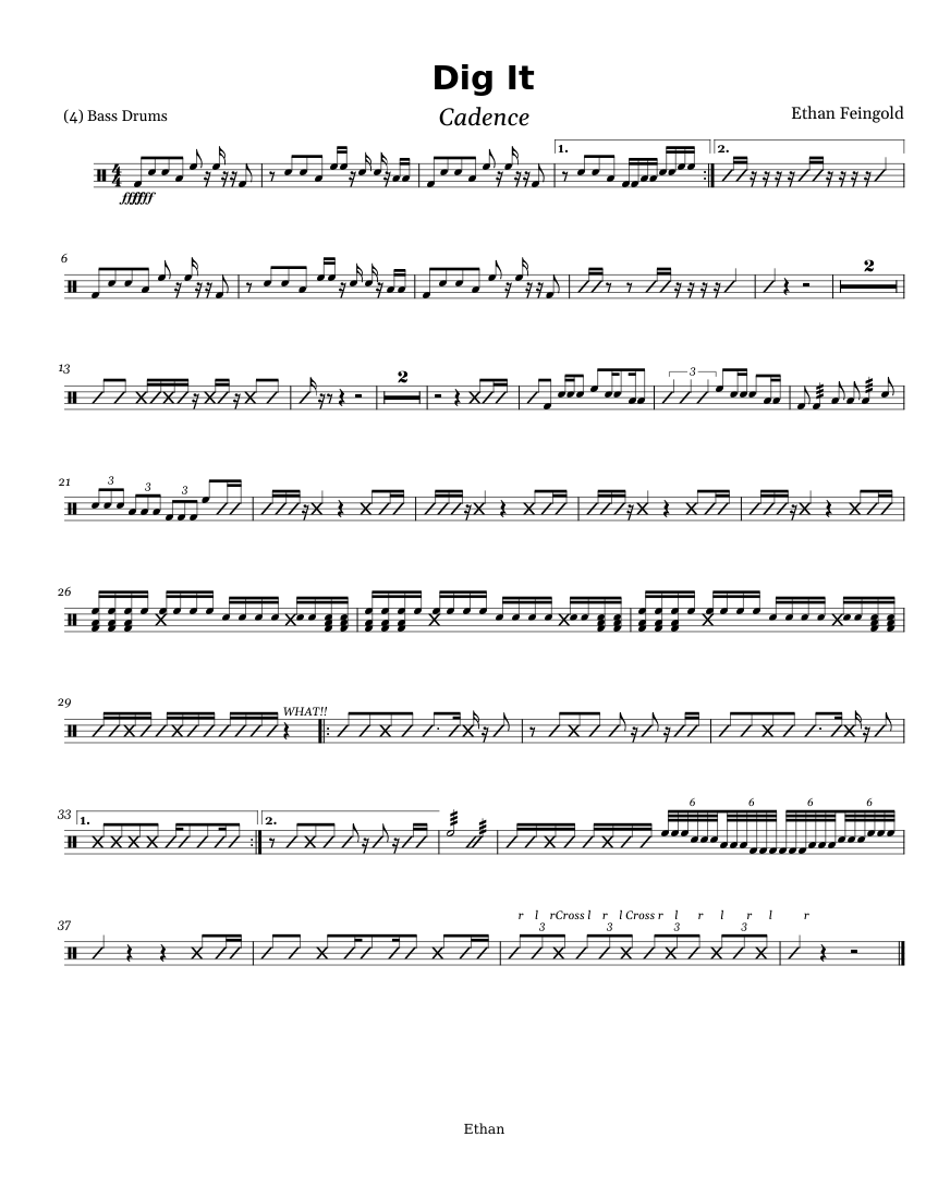 Dig_It Sheet music for Bass drum (Drum Corps (Modern)) | Musescore.com