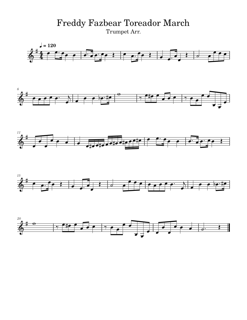 Carmen Overture - Toreador March – Georges Bizet Freddy Fazbear ...