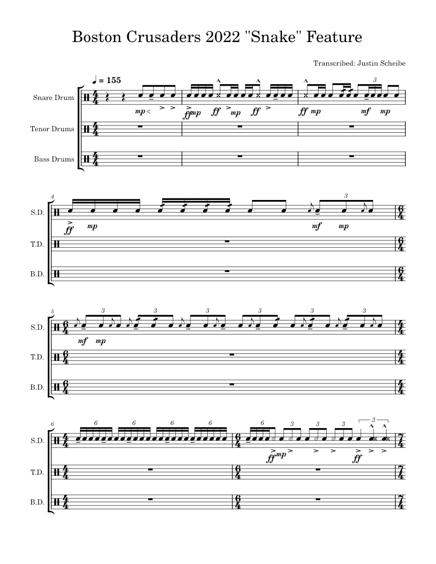 Boston Crusaders 2022 "Snake" Feature Sheet music for Synthesizer ...